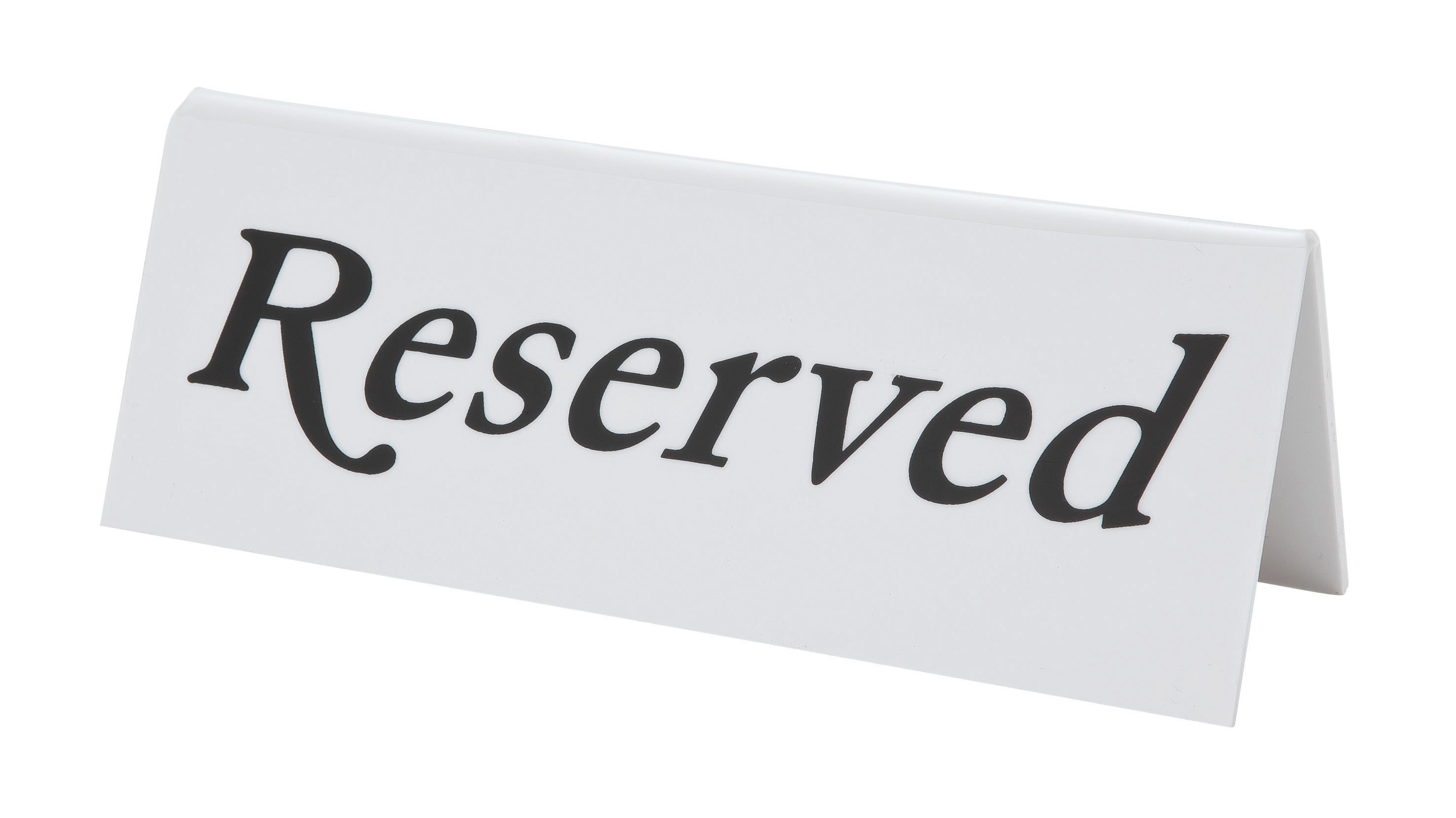 Plastic Reserved Table Sign – McNeill Hotelware