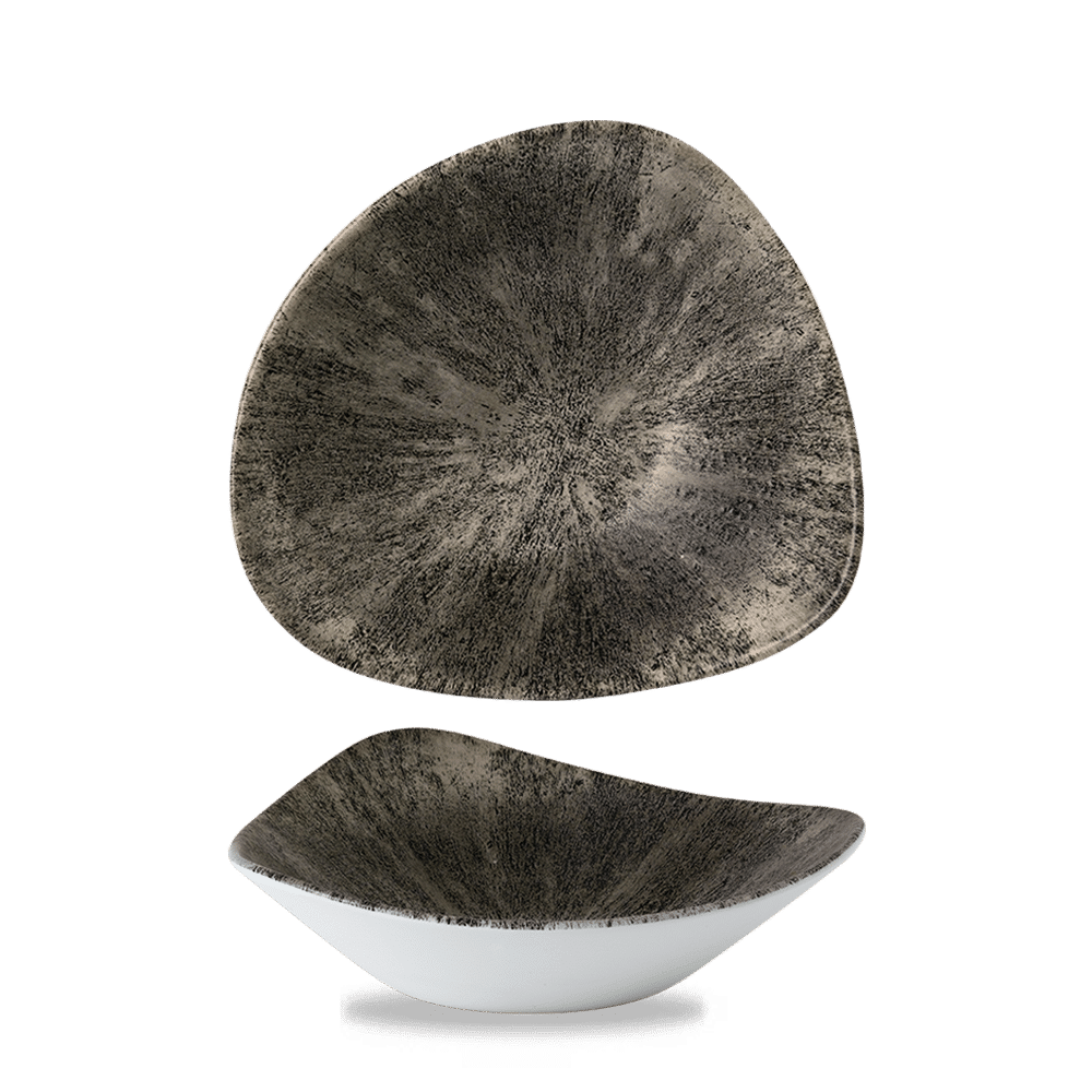 Churchill Studio Prints Stone Quartz Black Triangular Bowl 18.5cm (13o – McNeill Hotelware